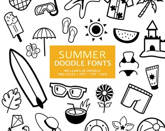 Camping Doodle Fonts Instant File otf ttf Font Download | Etsy