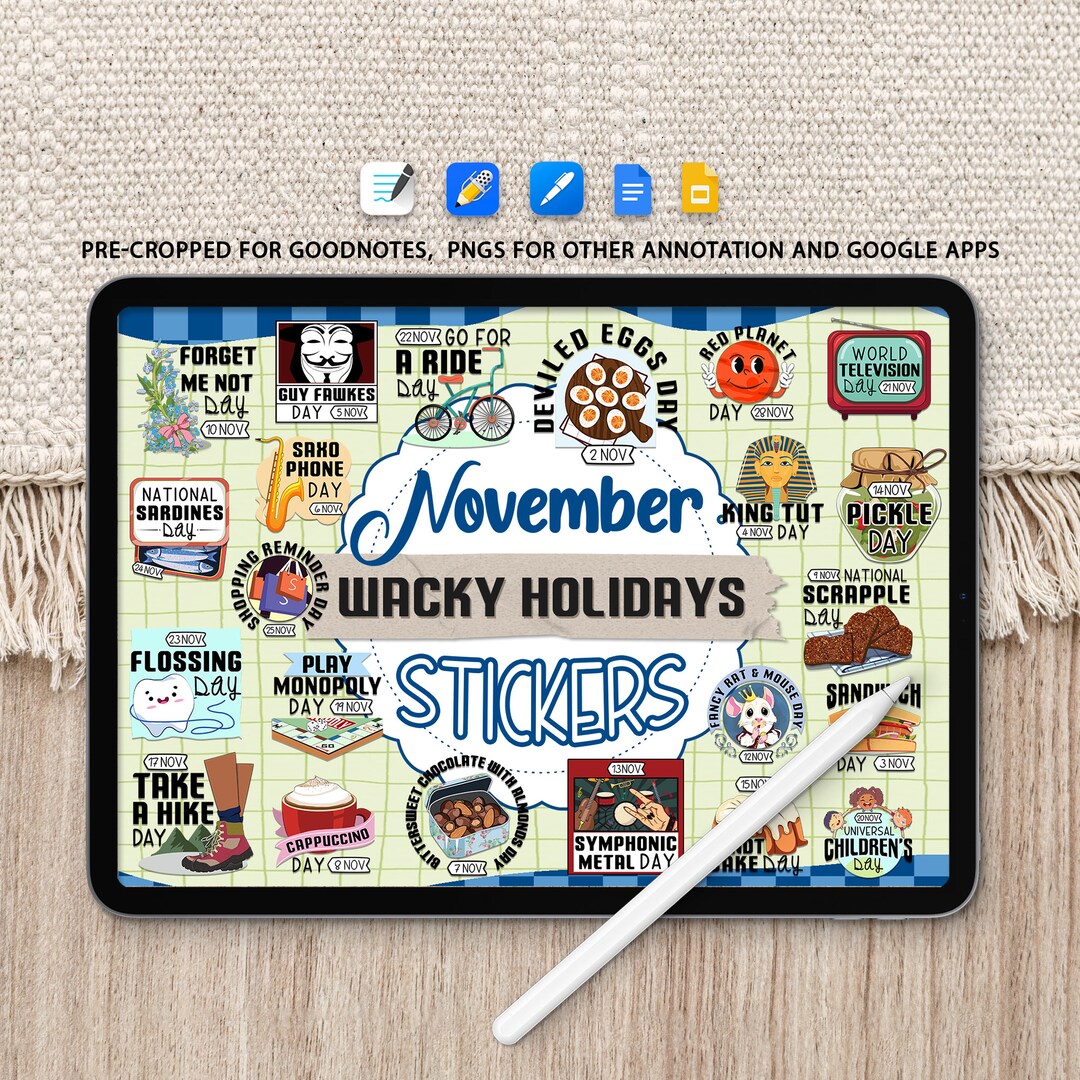 November Wacky Holidays Sticker, 25+ Png Funny Awareness Digital ...