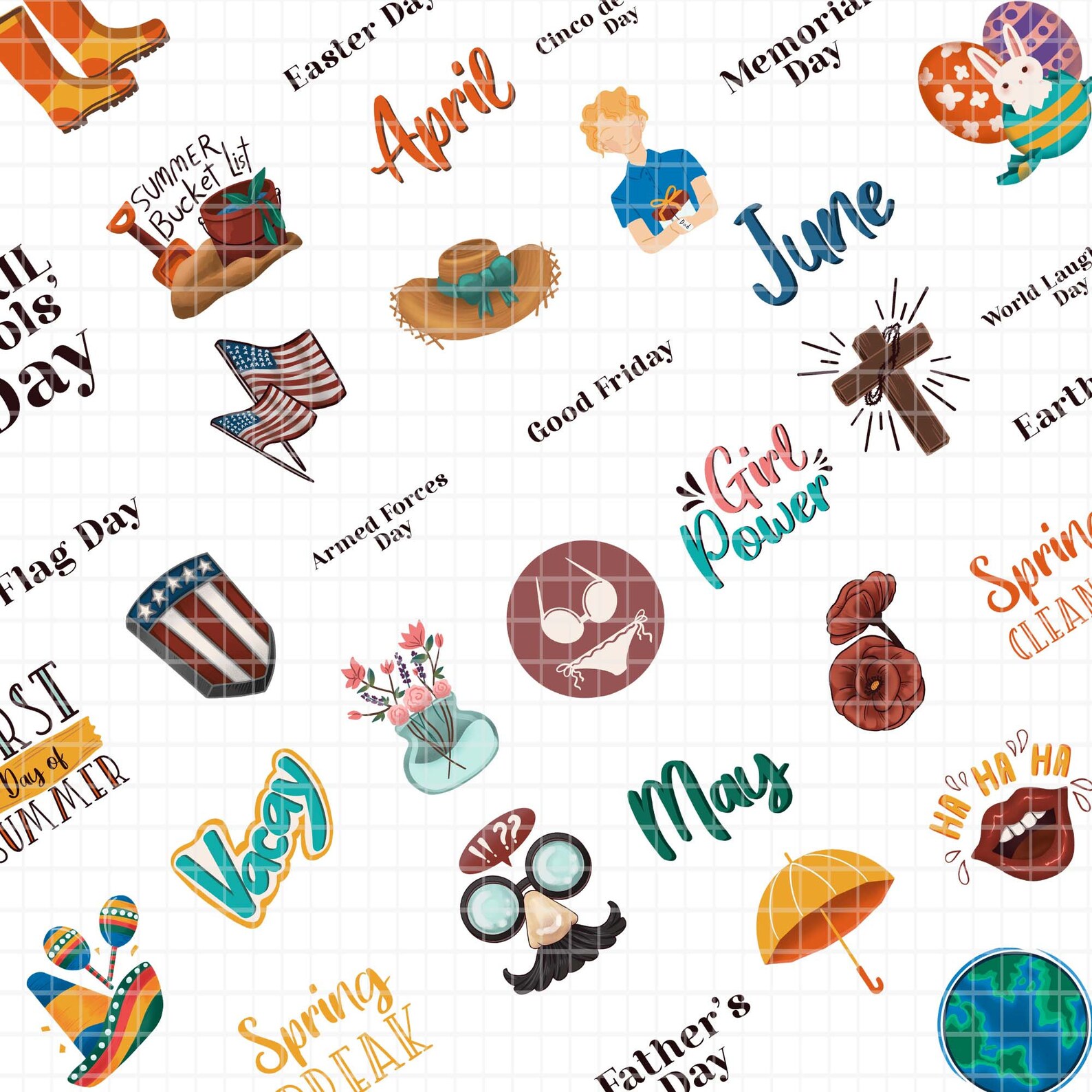 Holiday Digital Sticker Pack 300 png Digital Planner | Etsy