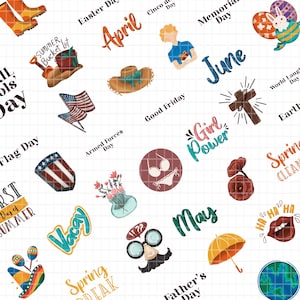 Holiday Digital Sticker Pack, 300+ Png Digital Planner Stickers, Pre ...