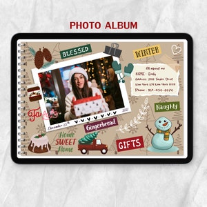 Christmas Digital Photo Album, Scrapbook Journal, Stickers (PDF) - Etsy