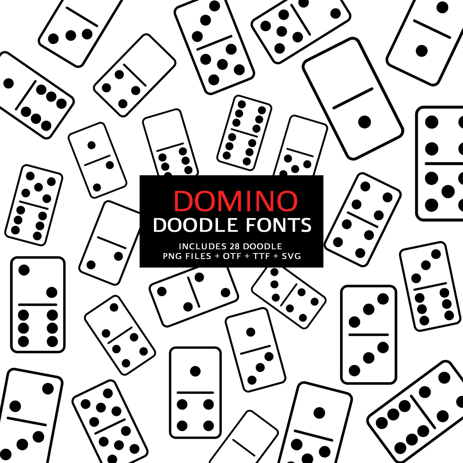 Domino Doodle Fonts, Instant File Otf, Ttf Font Download, Digital ...