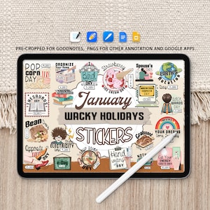 January Wacky Holidays Stickers, 25+ Png Funny Awareness Digital ...