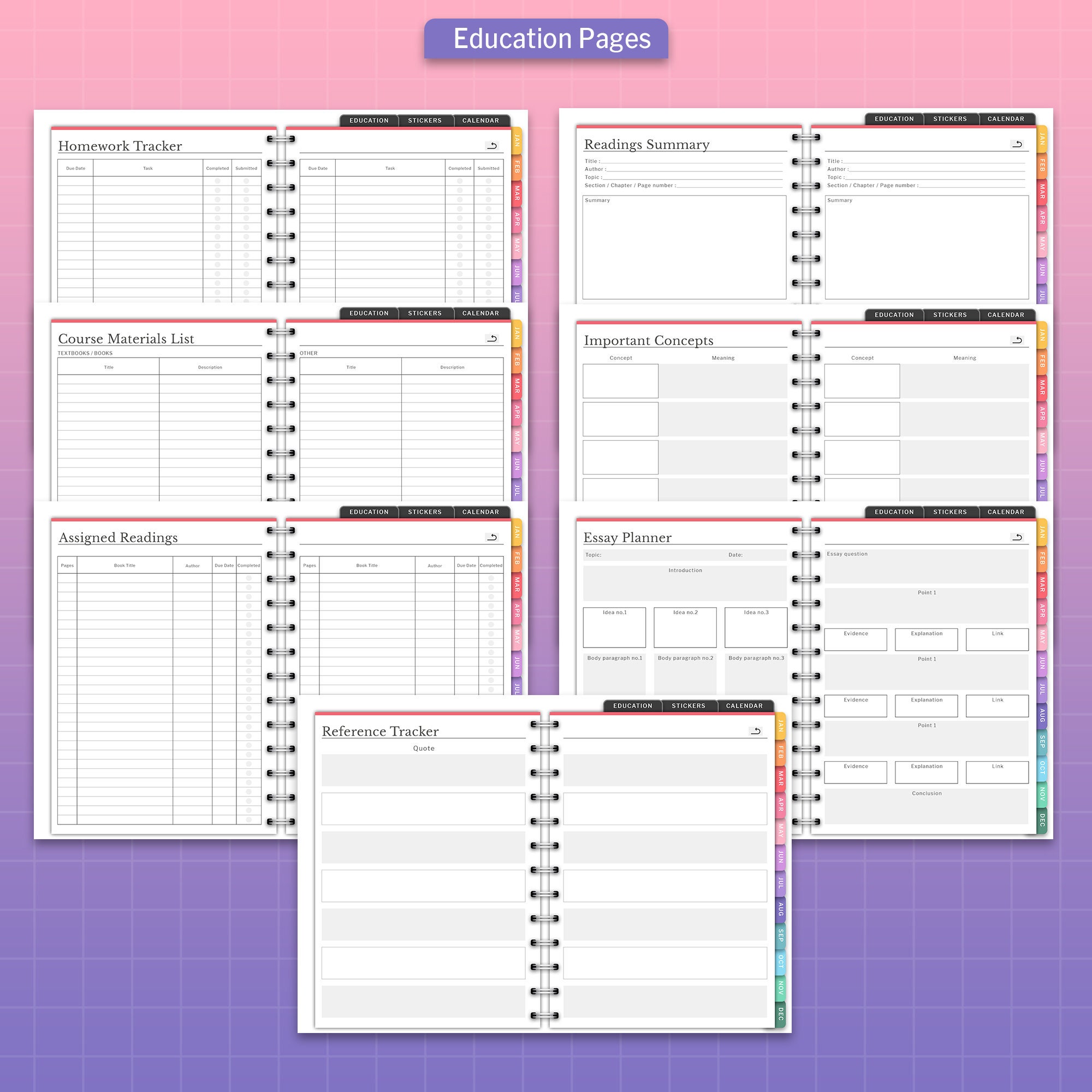 Pastel Student Life Digital Planner, Goodnotes Android iPad Undated ...