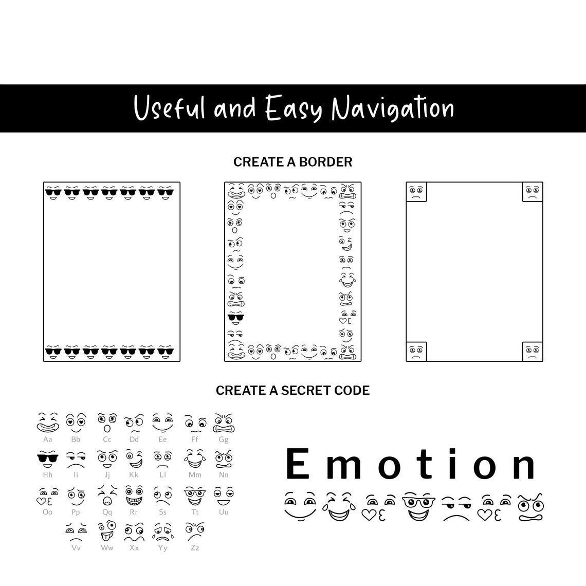 Emotion Doodle Fonts, Instant File Otf, Ttf Font Download, Digital Font ...