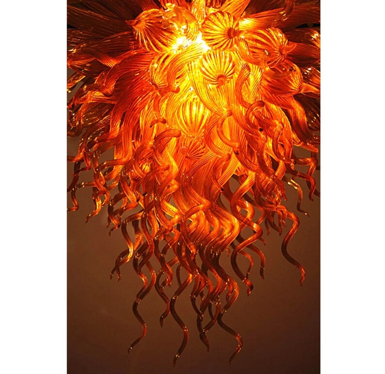 Large Ember Handblown Chandelier Lighting Fixture Glass - Etsy