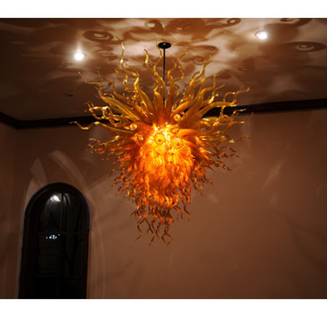Large Ember Handblown Chandelier Lighting Fixture Glass | Etsy