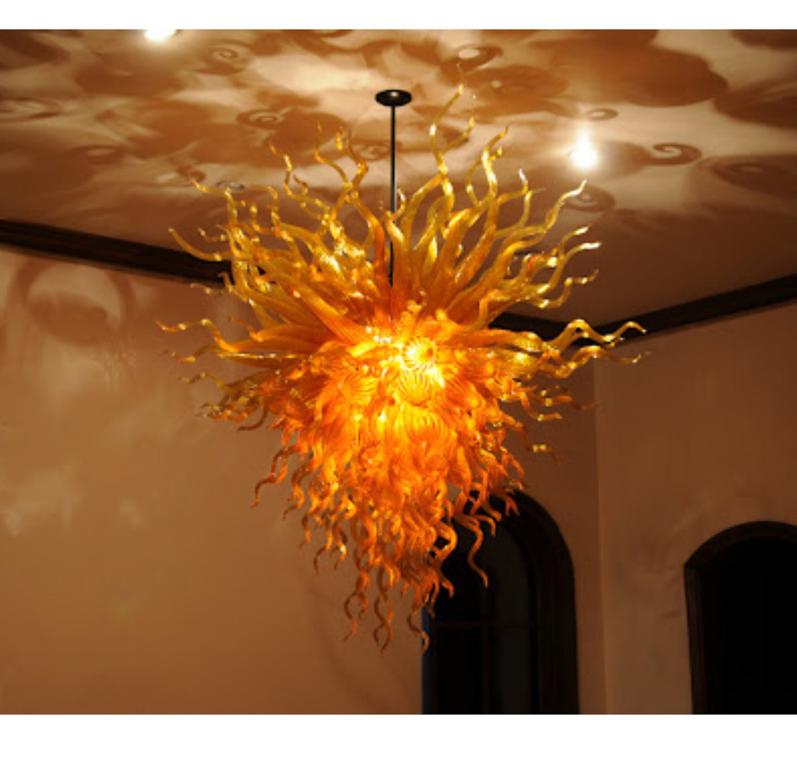 Large Ember Handblown Chandelier Lighting Fixture Glass - Etsy
