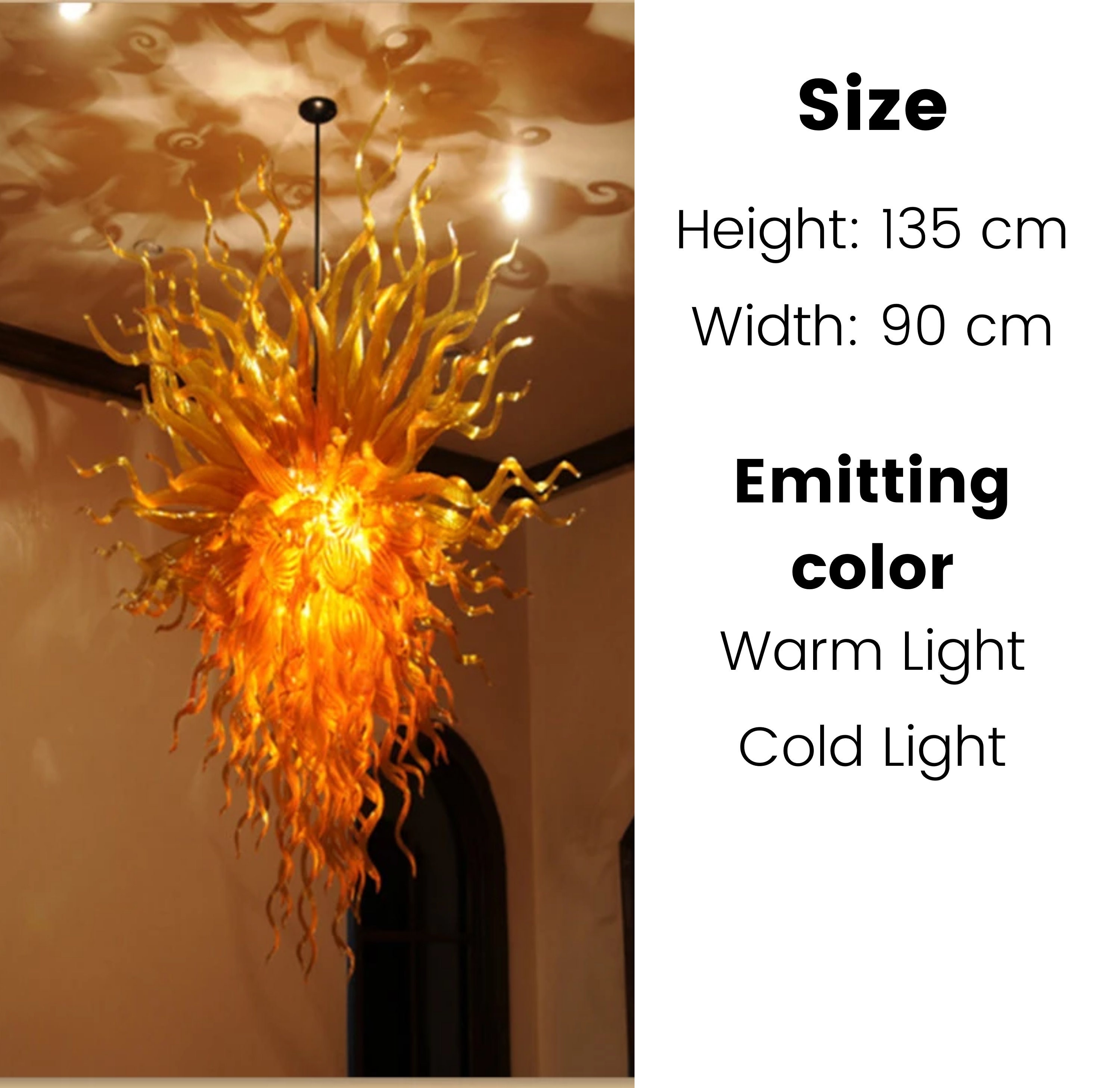 Large ember handblown chandelier lighting fixture glass | Etsy