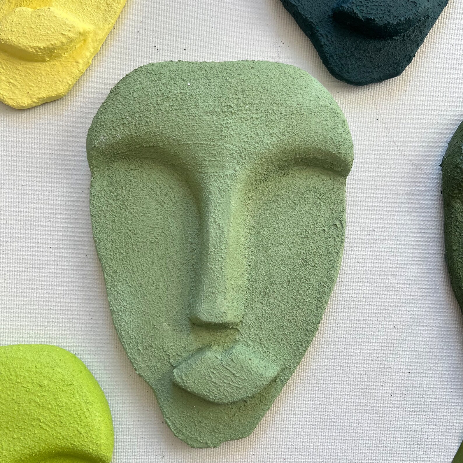 Wall Hanging Ceramic Mask Set of 5, Sculpture Handmade Art, Wall ...