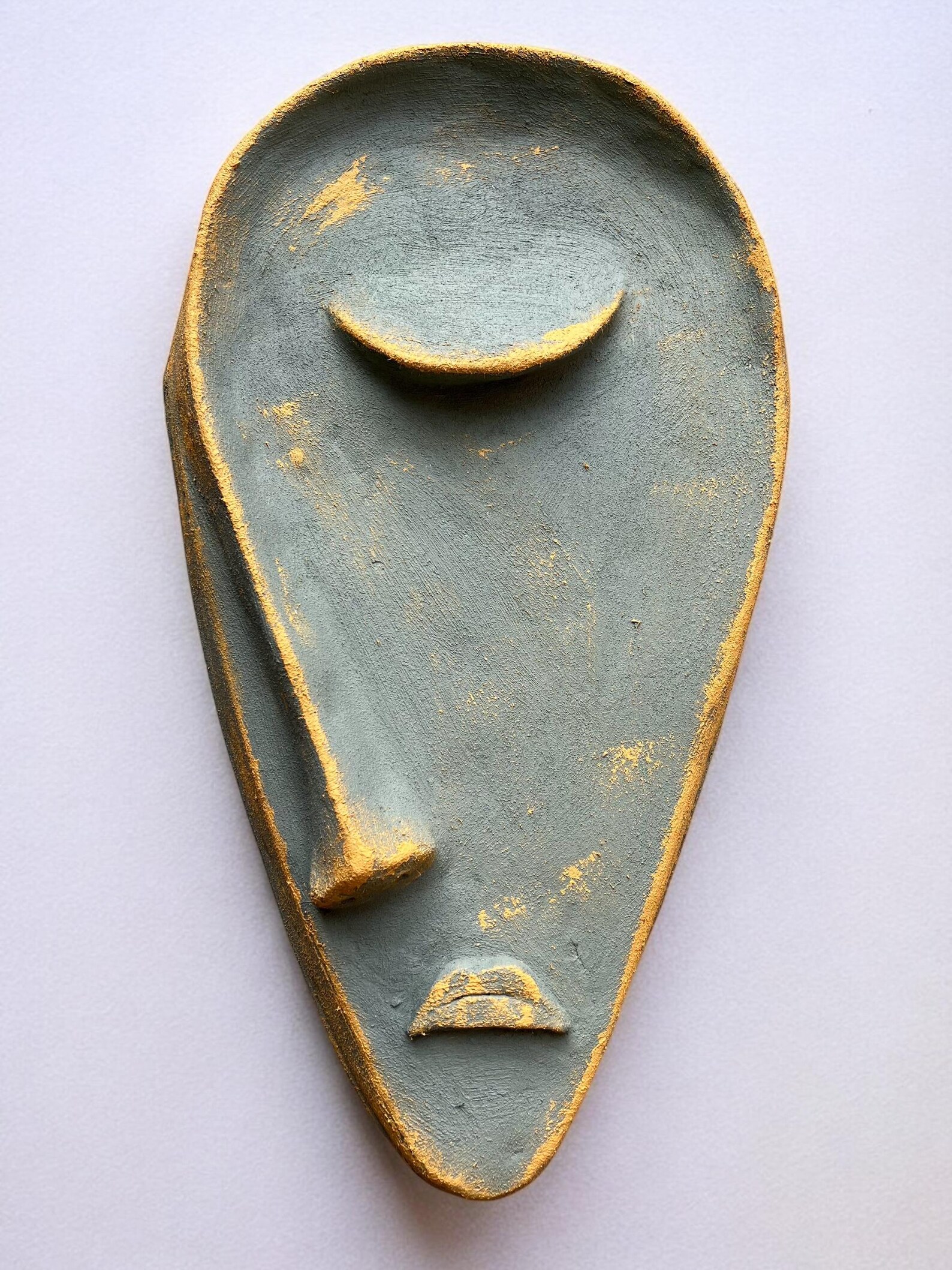 Stone Sculpture Wall Mask, Handmade Abstract Half-face Decor for Home ...