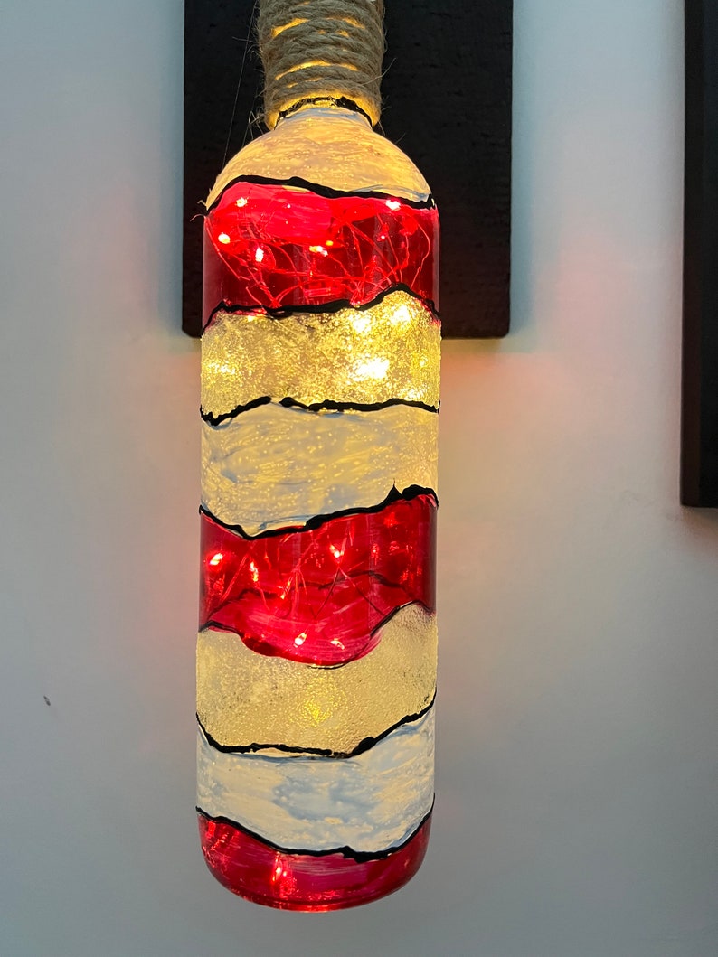 Stopper Led Illuminated Wooden Decor Colored Stained Glass Wine Bottle ...