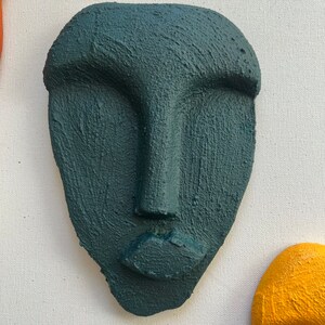 Wall Hanging Stone Mask Set of 5, Sculpture Handmade Art, Wall ...