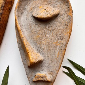 Handmade Abstract Stone Sculpture Half-face Wall Mask Set, Modern Wall ...