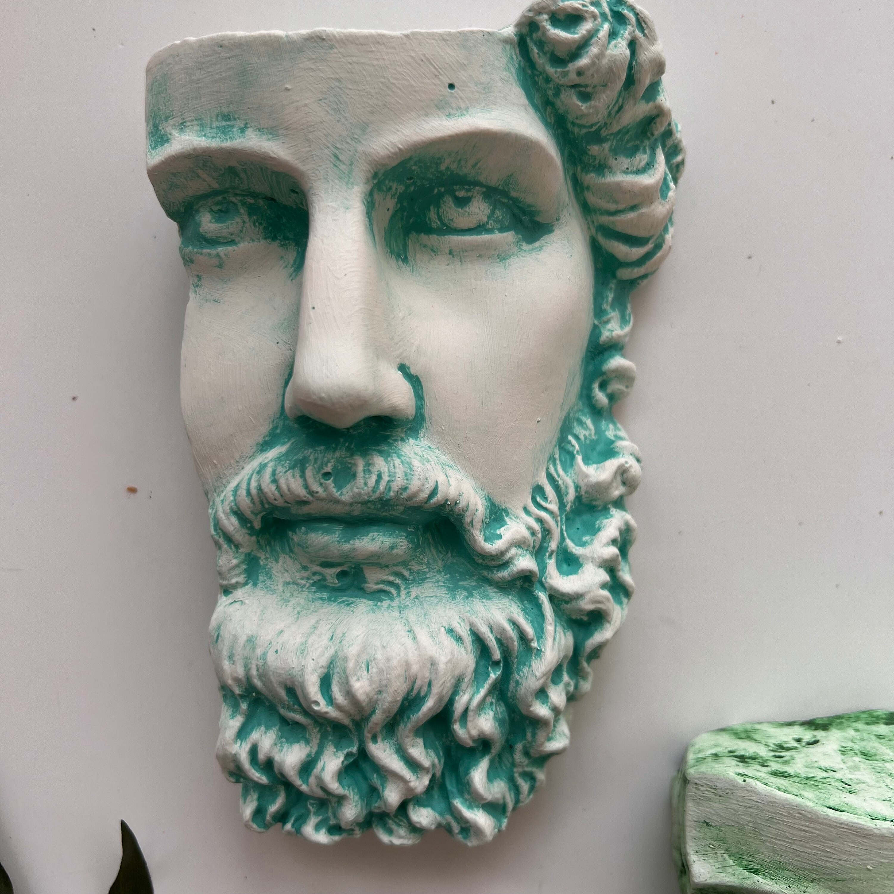 Ancient Era Wall Decor Poseidon Face Bust Sculpture 3-piece Set, 3D ...