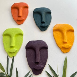 Wall Hanging Stone Mask Set of 5, Sculpture Handmade Art, Wall ...