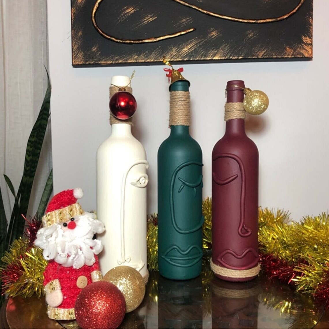 Wine Bottle Decorations, Wine Bottle Decor Hand Painted, Custom ...