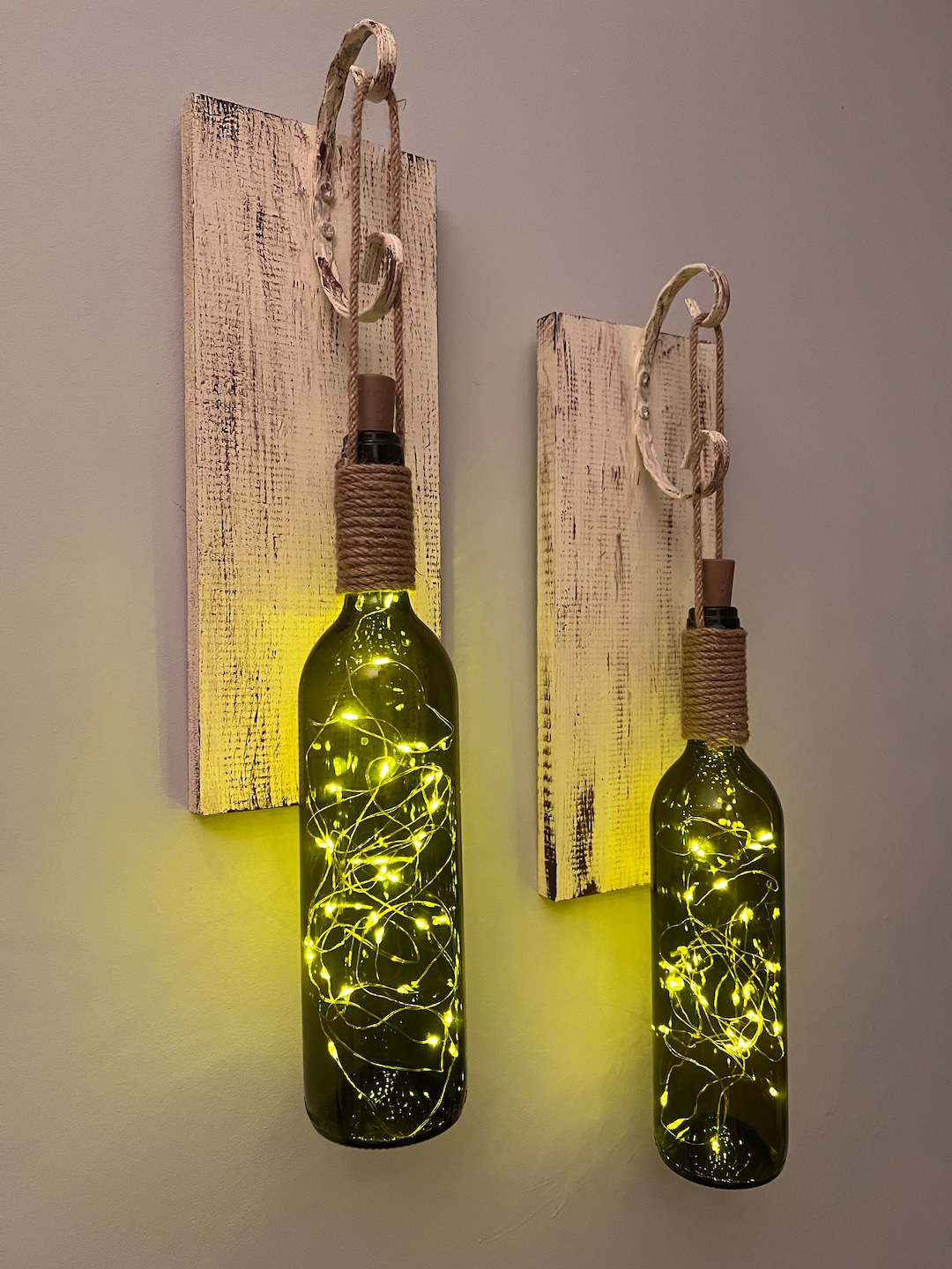 Wine Bottle Wall Sconce Set of 2, Wine Bottle Wall Sconce With Fairly ...