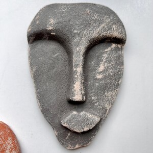 Handmade Stone Sculpture Abstract Face Mask 3-piece Set, Handpainted ...