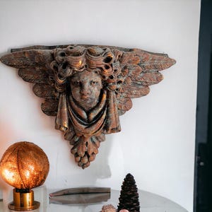Divine Sentinel: Handcrafted Angelic Bust Wall Decor, Vintage Charm for ...
