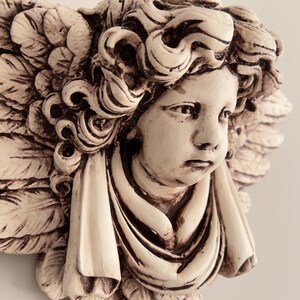 Divine Sentinel: Handcrafted Angelic Bust Wall Decor, Vintage Charm for ...