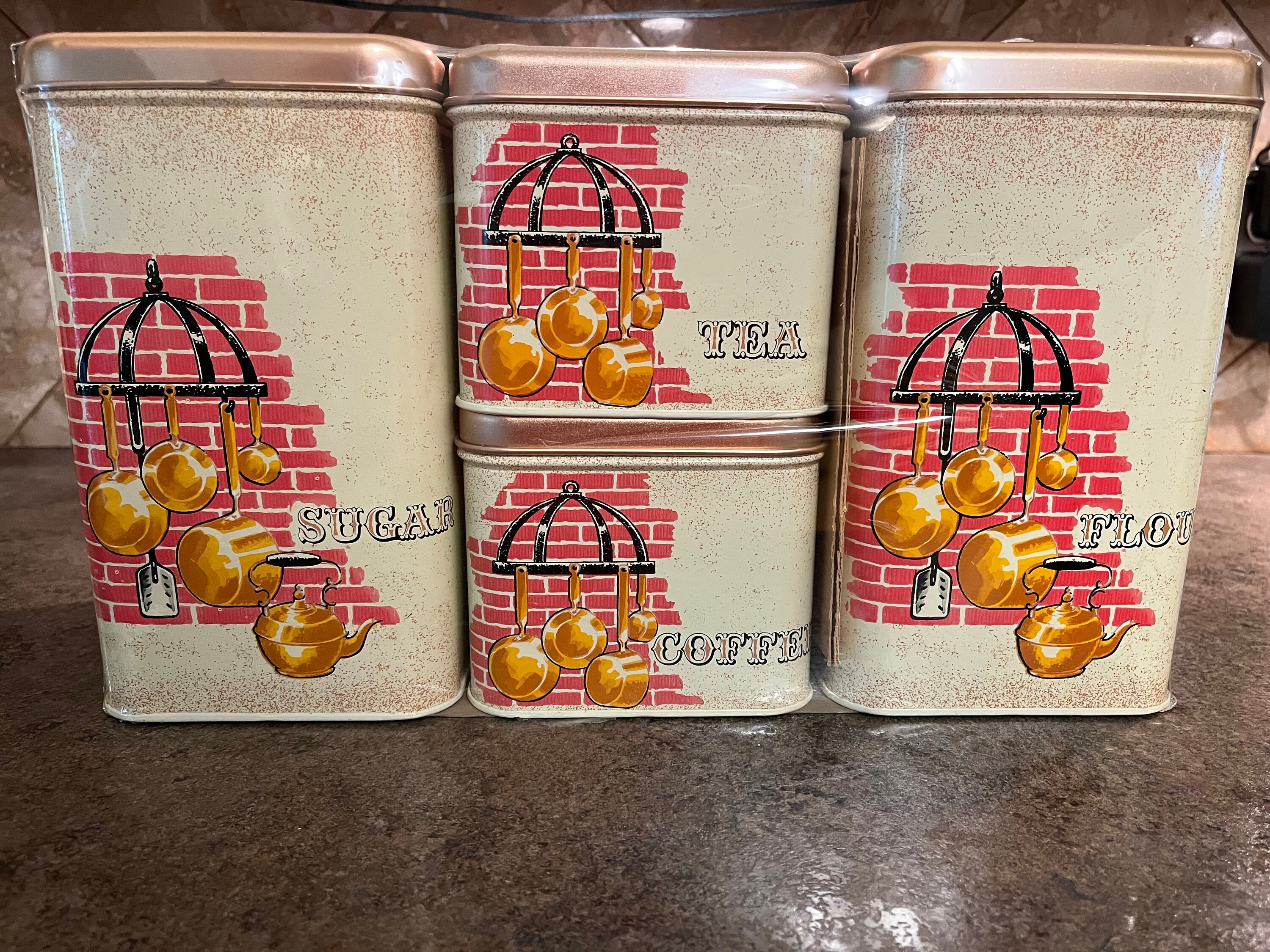 Vintage Cheinco Tin Canister Set - Etsy
