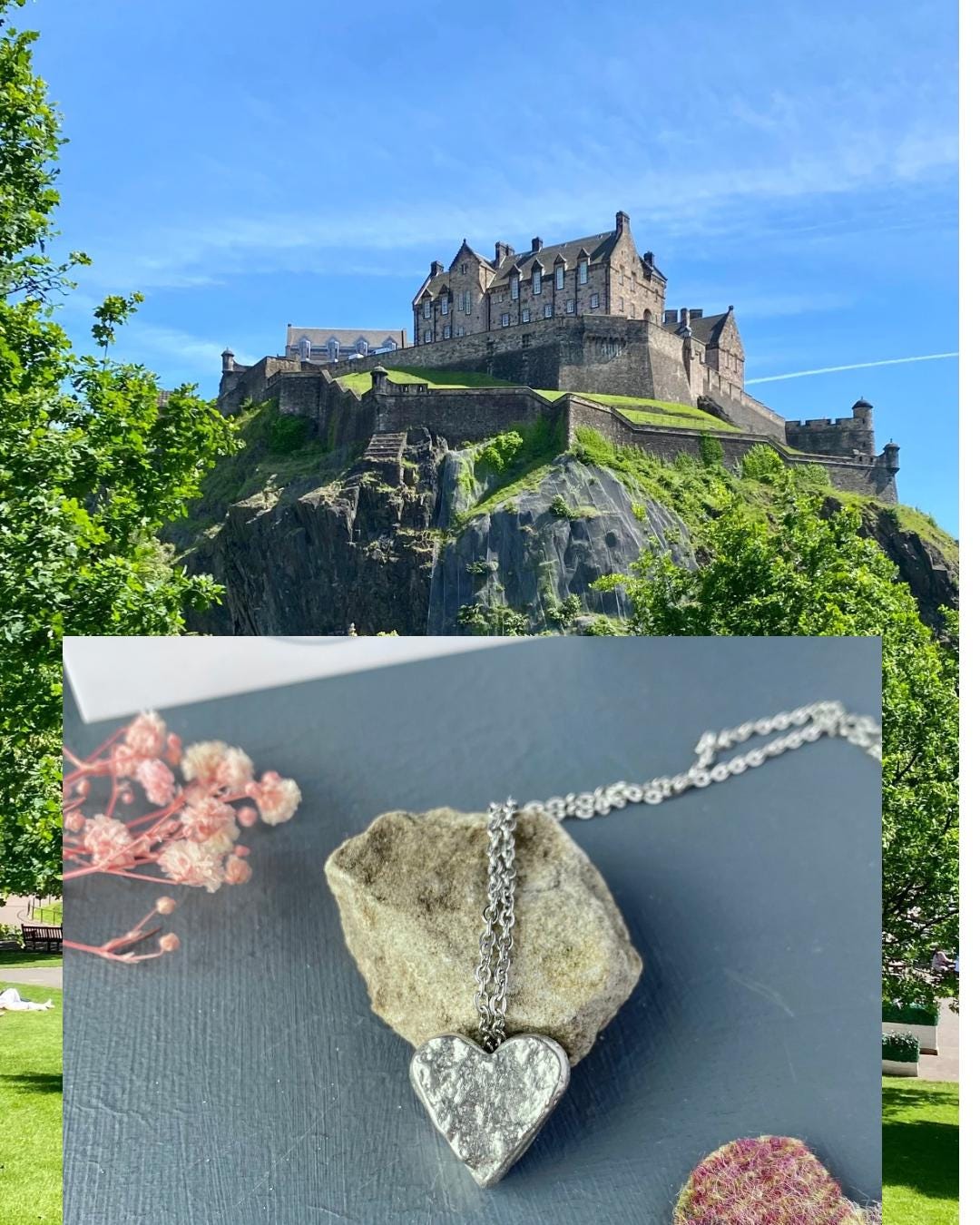 Edinburgh Castle Pendant, Genuine Texture, Recycled Metal, Scotland ...