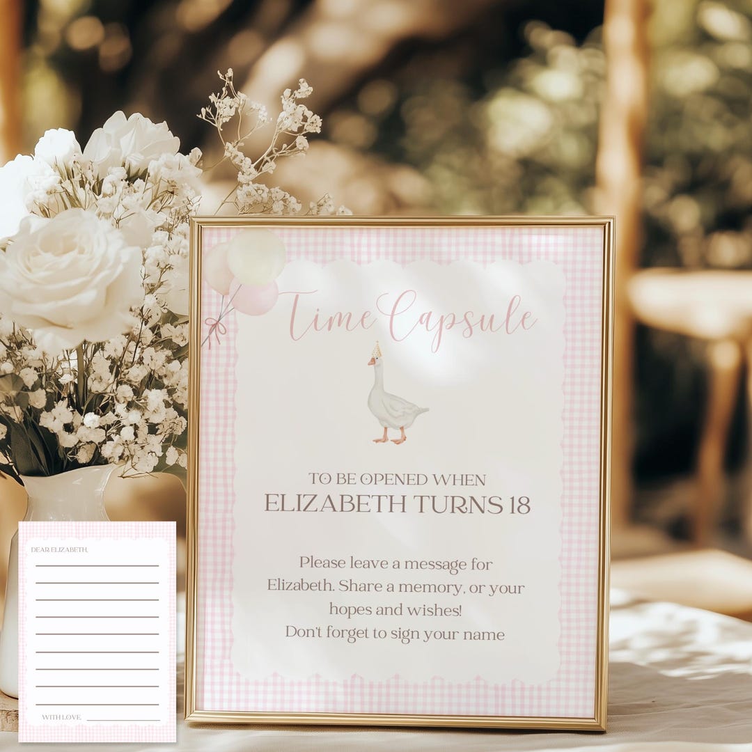 Editable Silly Goose Time Capsule Sign First Birthday Goose Themed ...