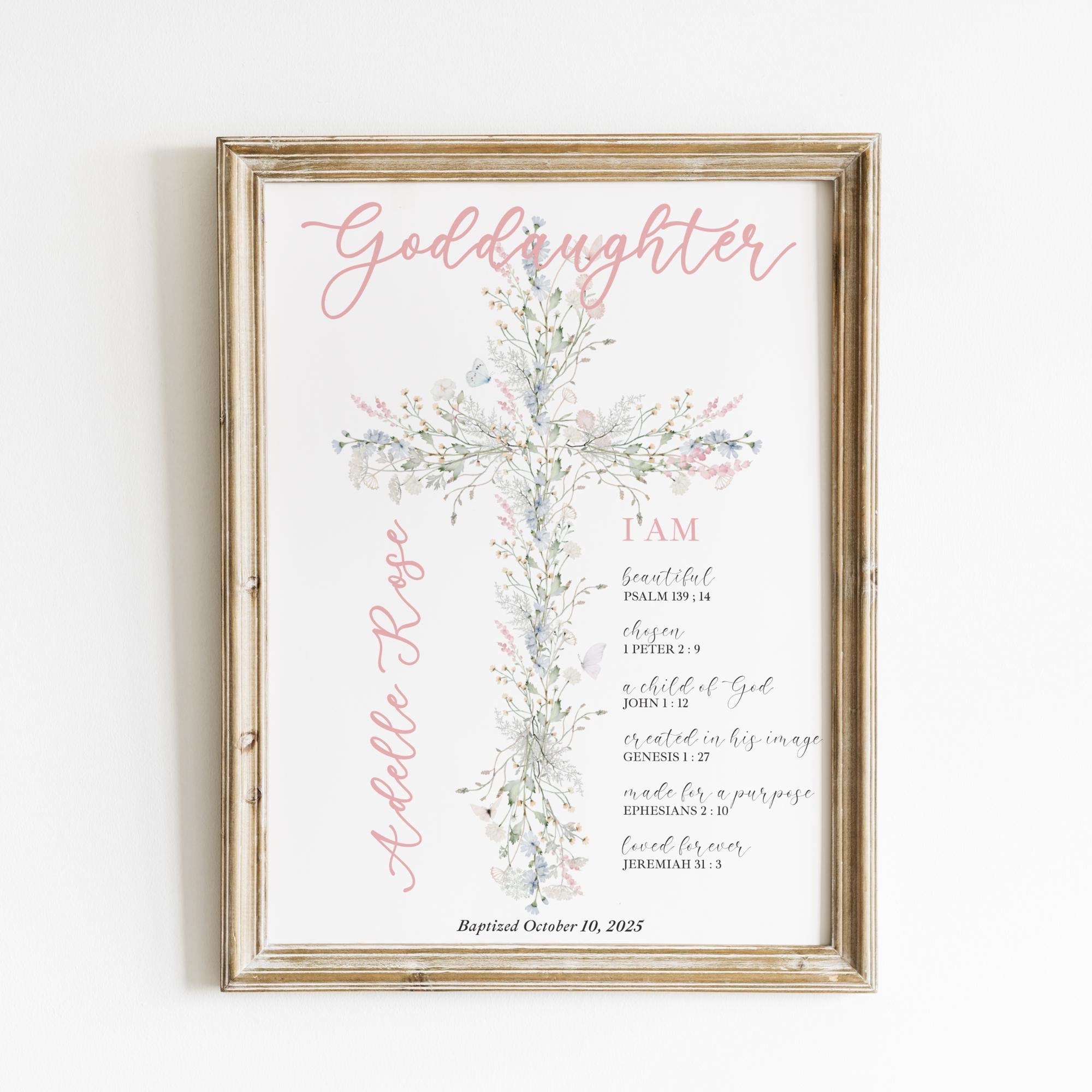 Printable Baptism Gift for Goddaughter, Personalized Baptism Prayer ...