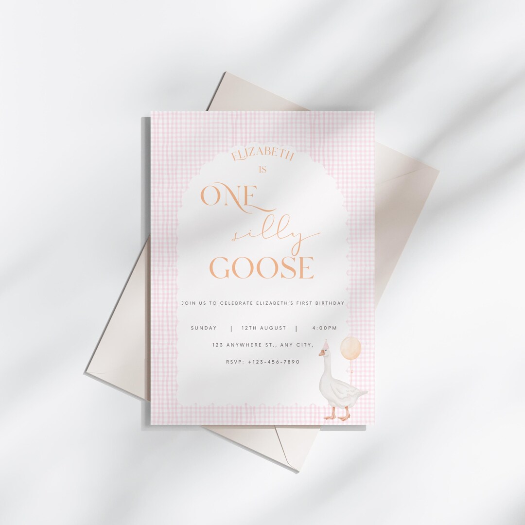 ONE Silly Goose Birthday Invitation Silly Goose Birthday Theme First ...
