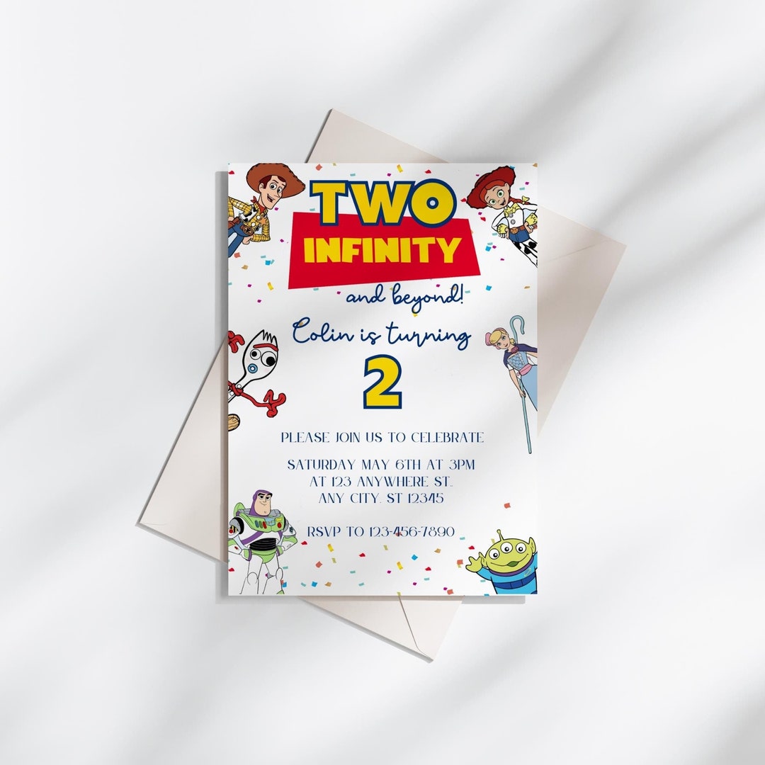 Two Infinity and Beyond Invitation 2nd Birthday Invite Template Digital ...