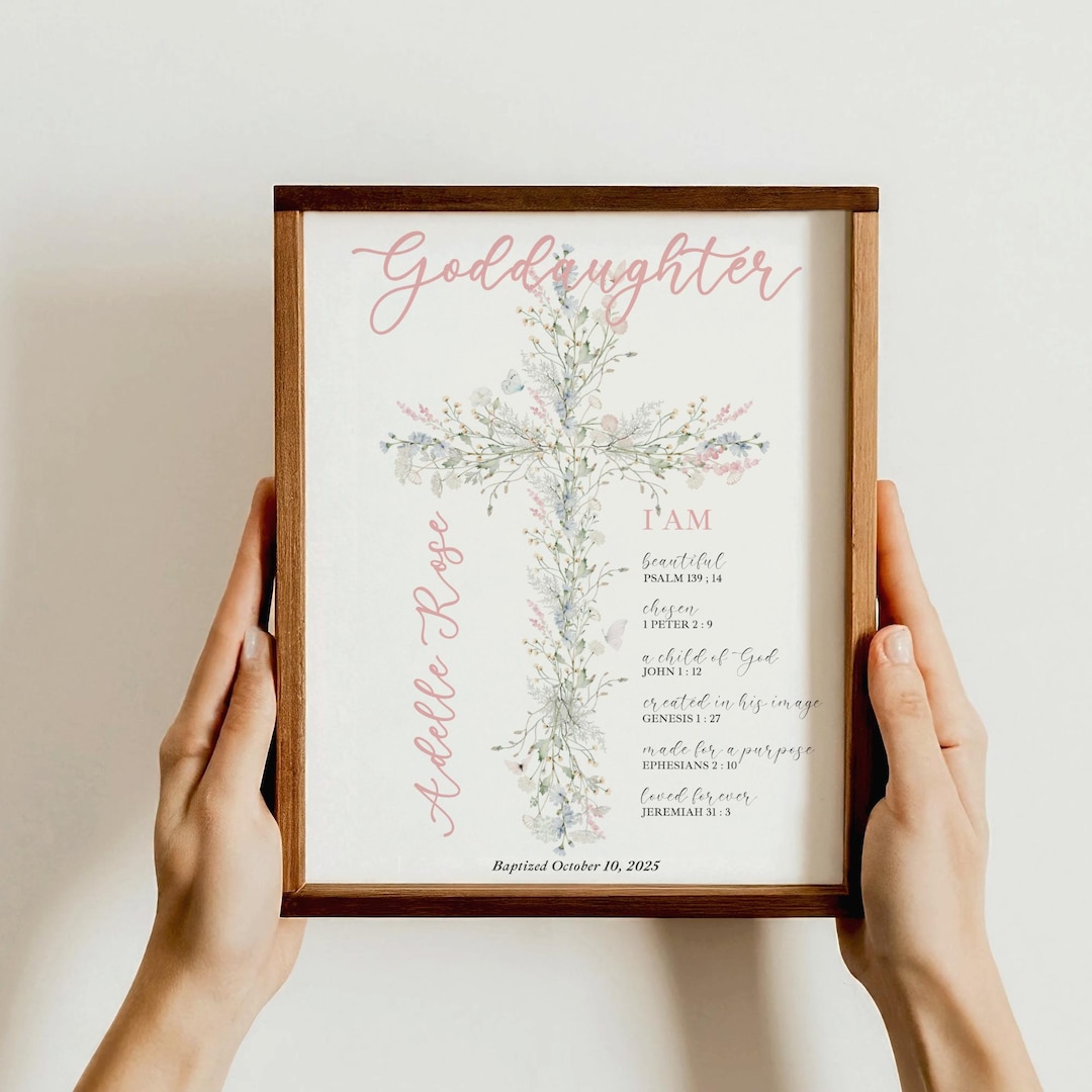 Printable Baptism Gift for Goddaughter, Personalized Baptism Prayer ...