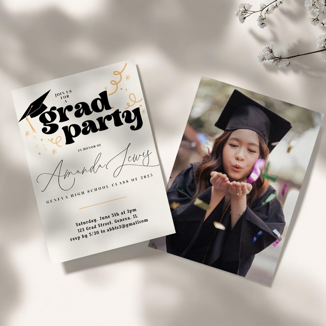 Graduation Party Invitation, Graduation Invitation Template, High ...