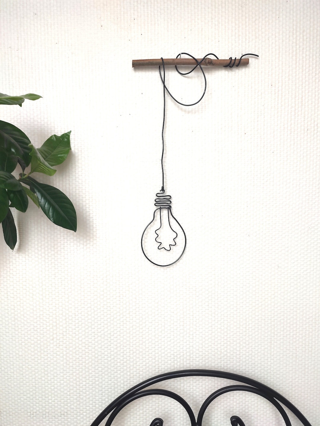Electric Bulb, Walker, Wire Art, Wall Art, Vintage Wire Decoration - Etsy