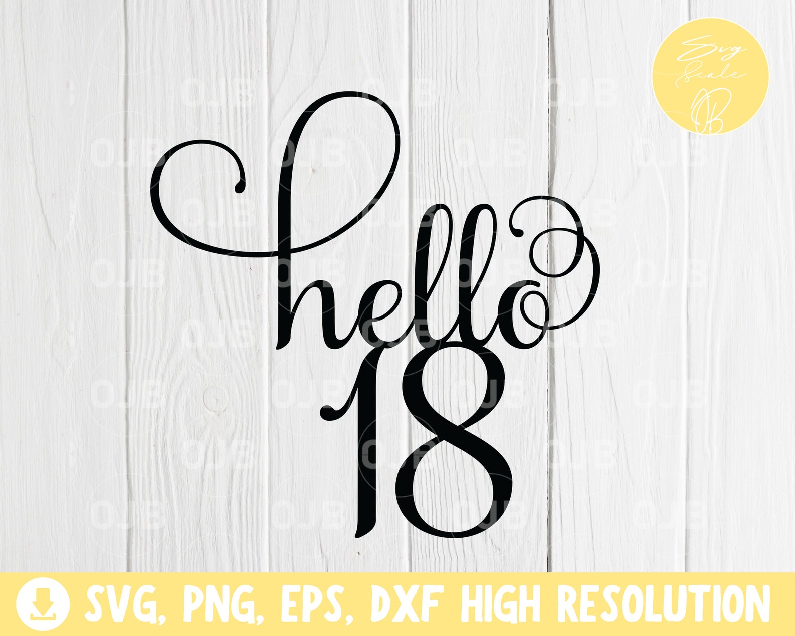Hello 18 Svg Cake Topper Svg Eighteen Svg Eighteen Cake | Etsy
