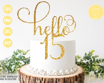 15 Cake Topper Svg | Etsy