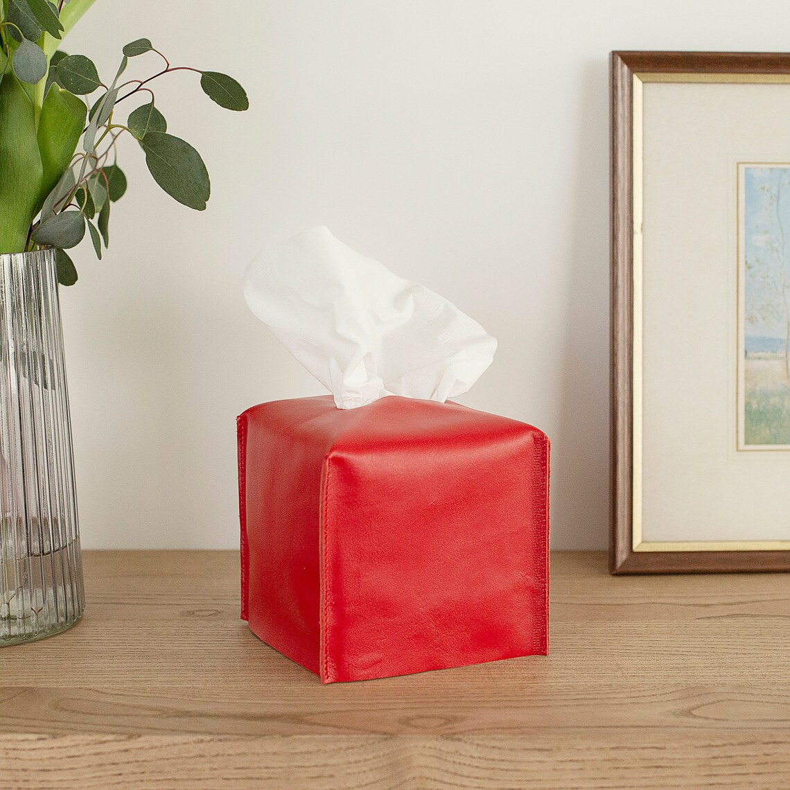 Italian Leather Tissue Box Cover Square , Tissue Box Holder, Home Decor ...