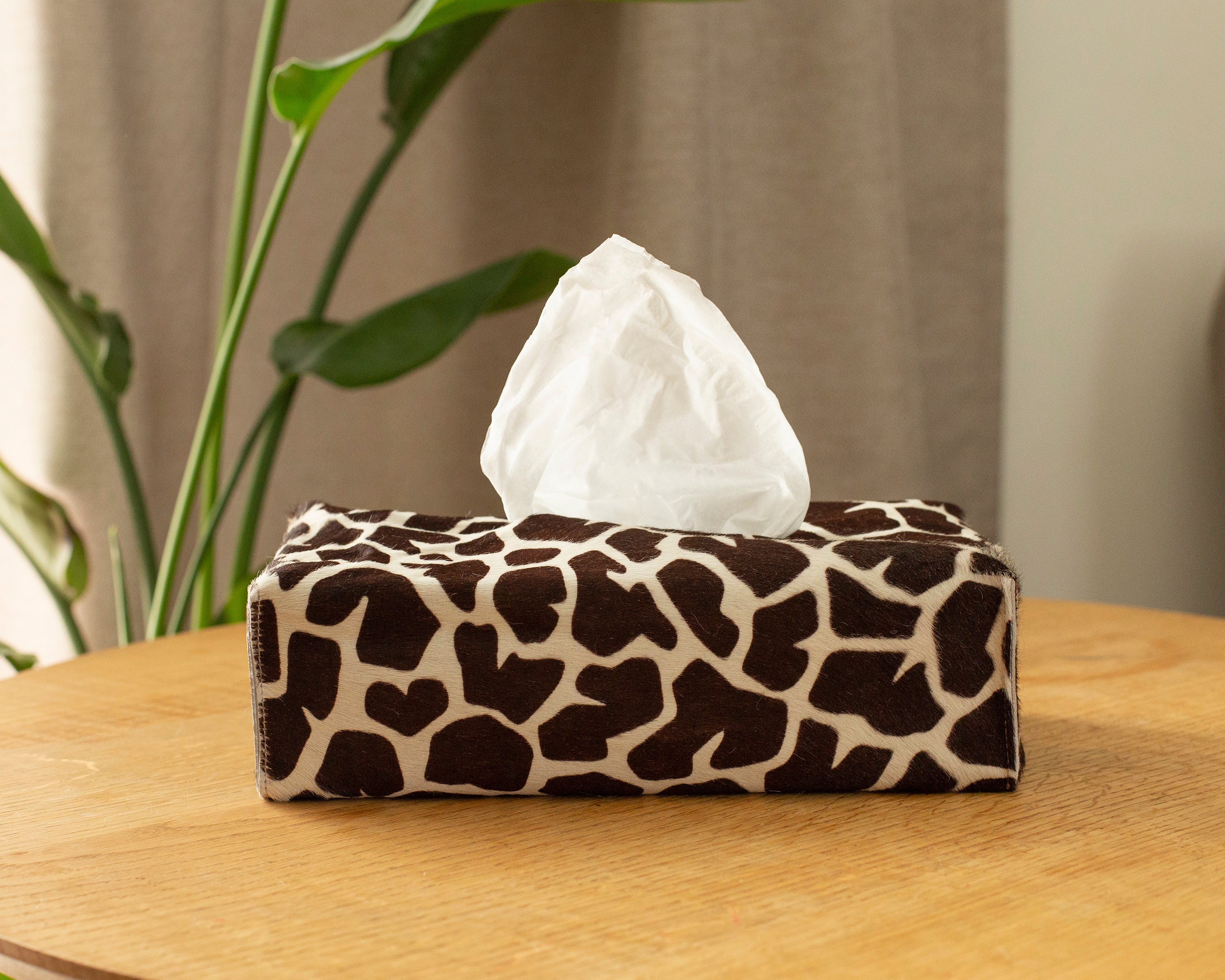 Leopard Italian Leather Tissue Box Cover Rectangular Tissue - Etsy
