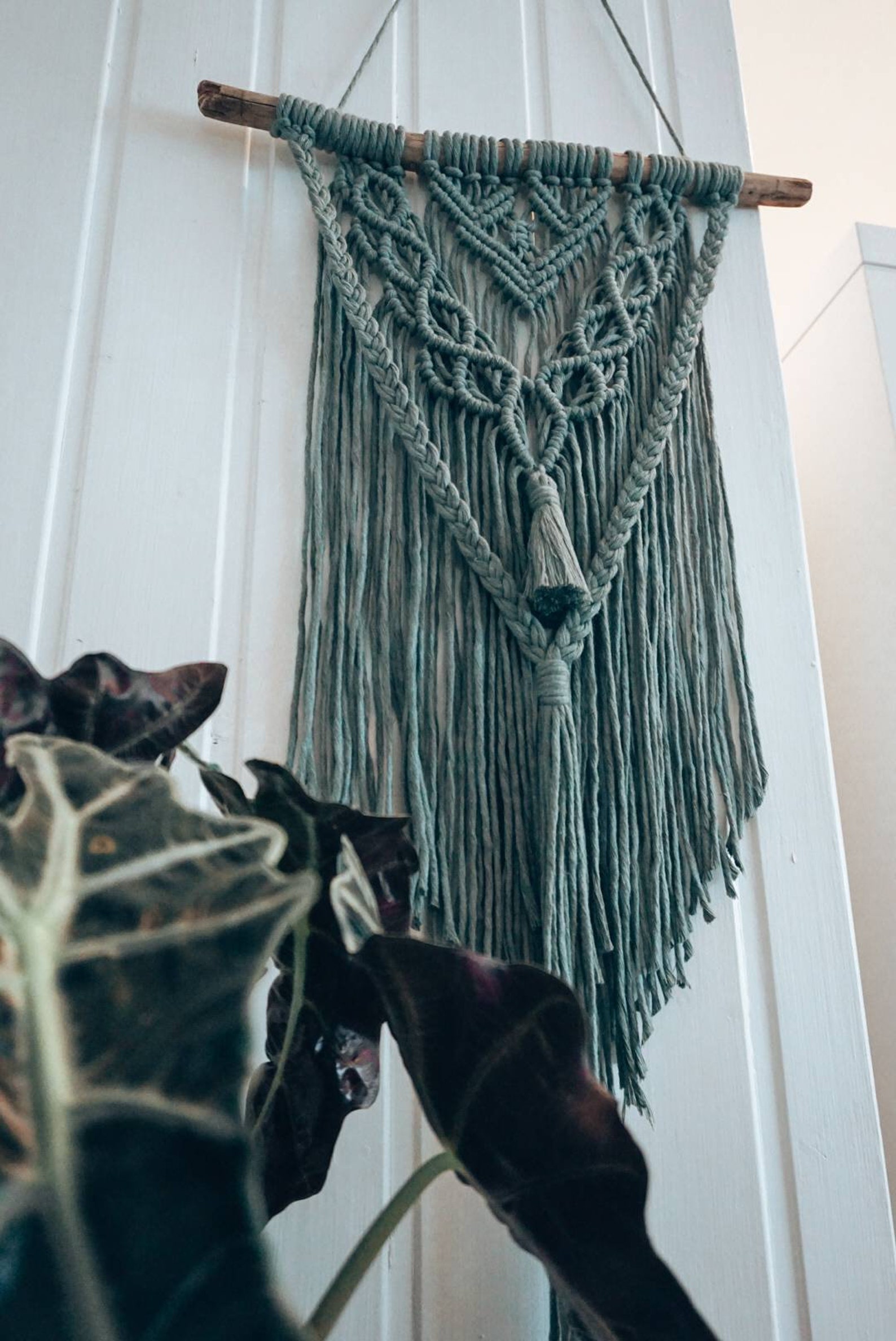 Schöner makramee wandbehang in blau Tokio | Etsy