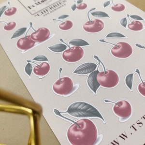 Cherry Stickers Journal-stickers, Spring Stickers, Cherries, Planner ...