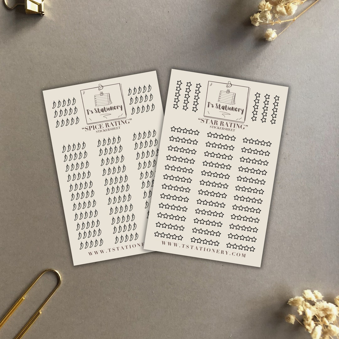 Star + Spice Rating Stickers - for Reading Journal, Book Rating ...