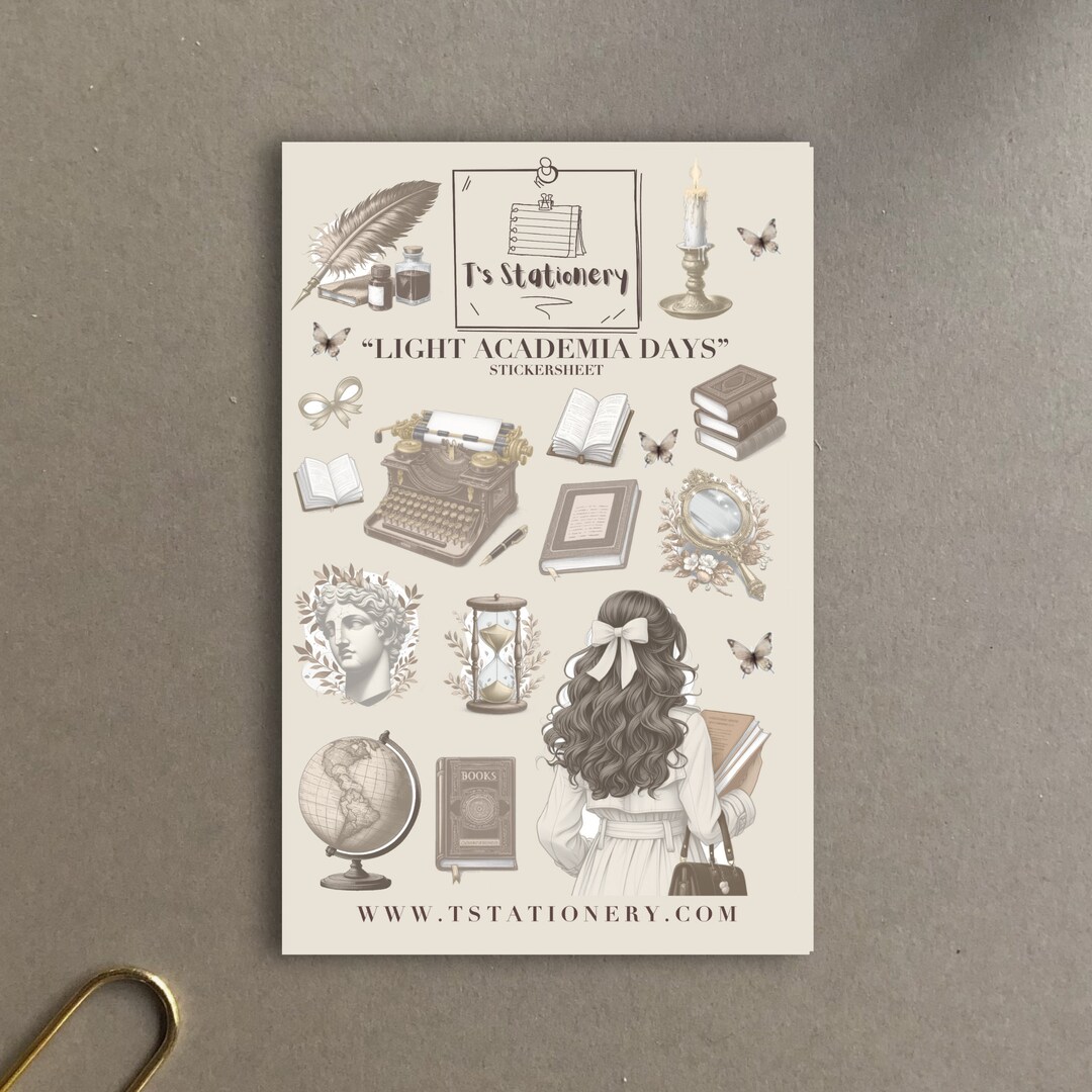 Light Academia Stickers - Journal Stickers, Planner Stickers ...