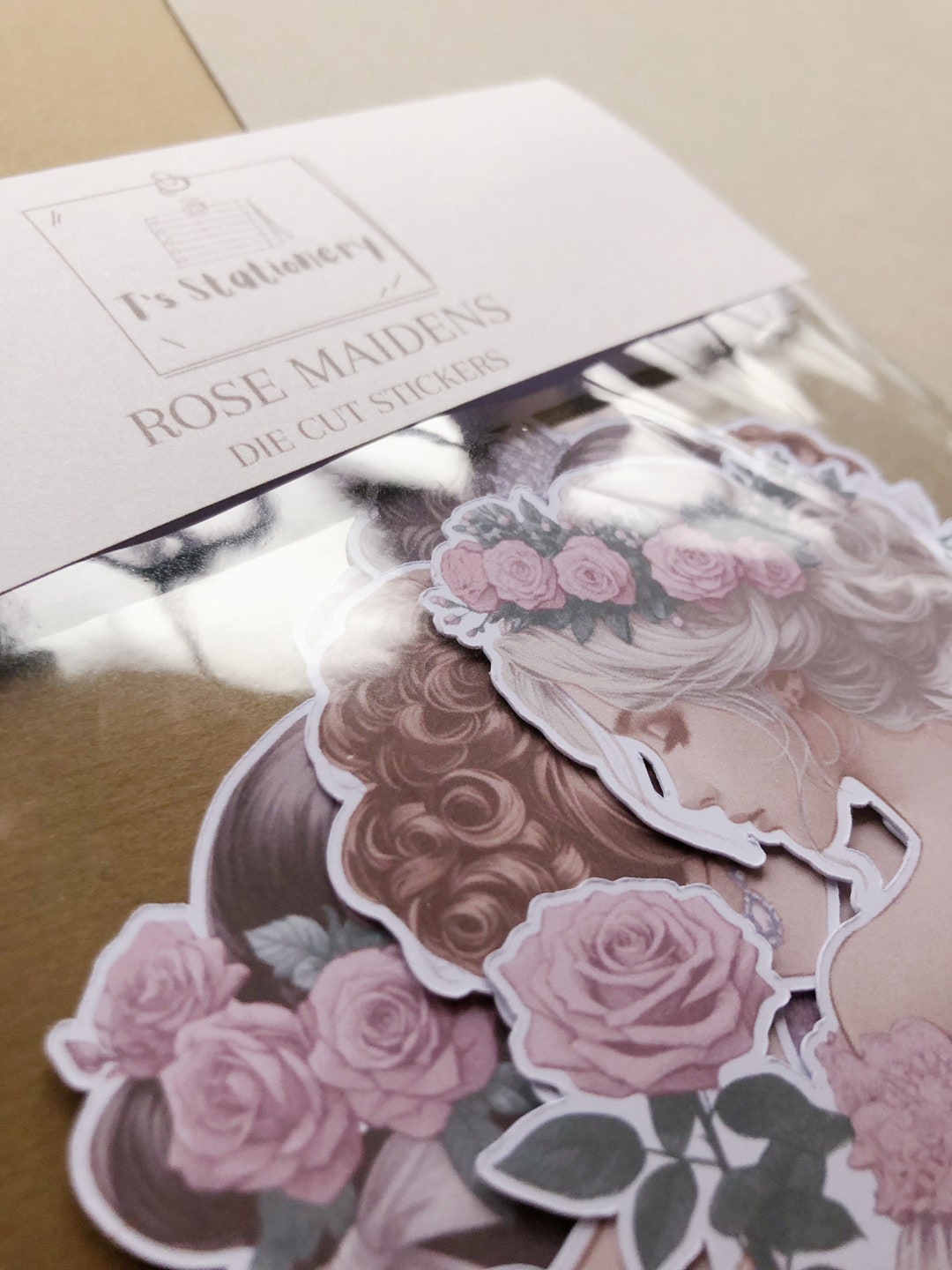 Girl Stickers Spring Stickers Rose Girl Stickers Die Cut Girl Sticker ...