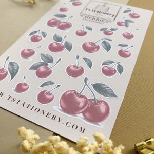 Cherry Stickers Journal-stickers, Spring Stickers, Cherries, Planner ...