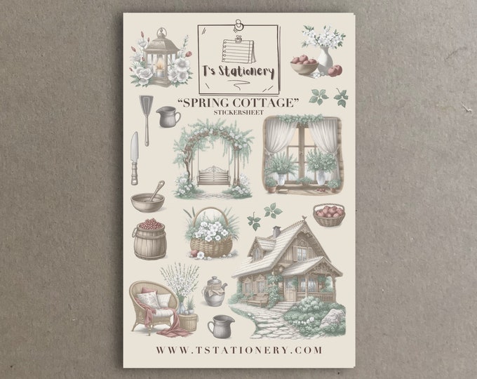 COTTAGECORE Sticker Sheet / Journaling Stickers, Planner Stickers ...