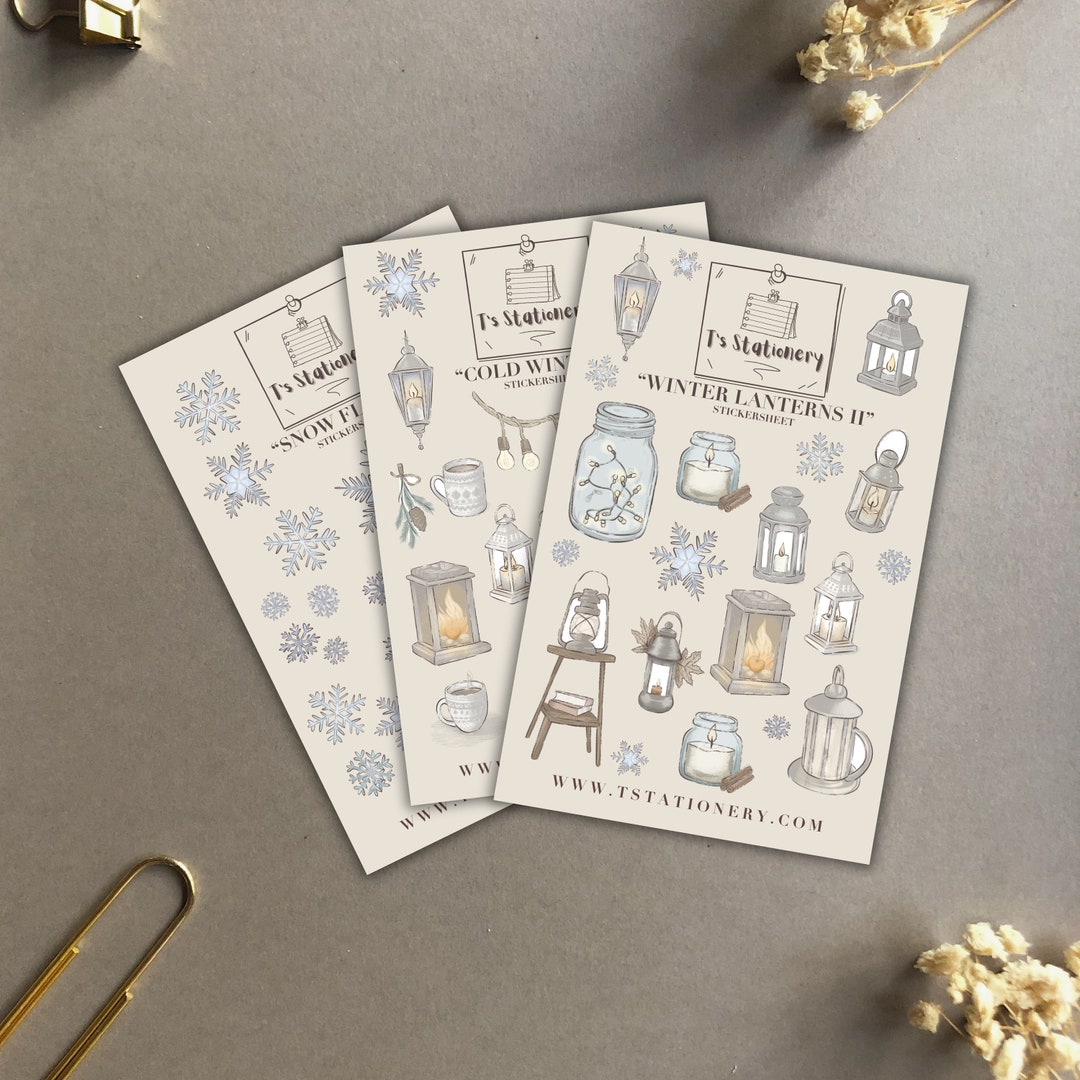 Winter Stickers Set of 3 - Winter Stickers, Journal Stickers ...