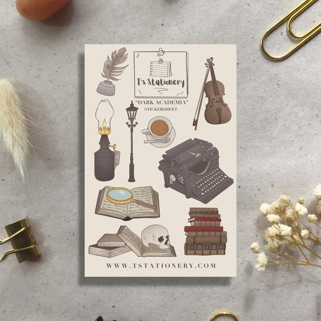 Dark Academia Stickers - Journal Stickers, Planner Stickers, Book Lover ...
