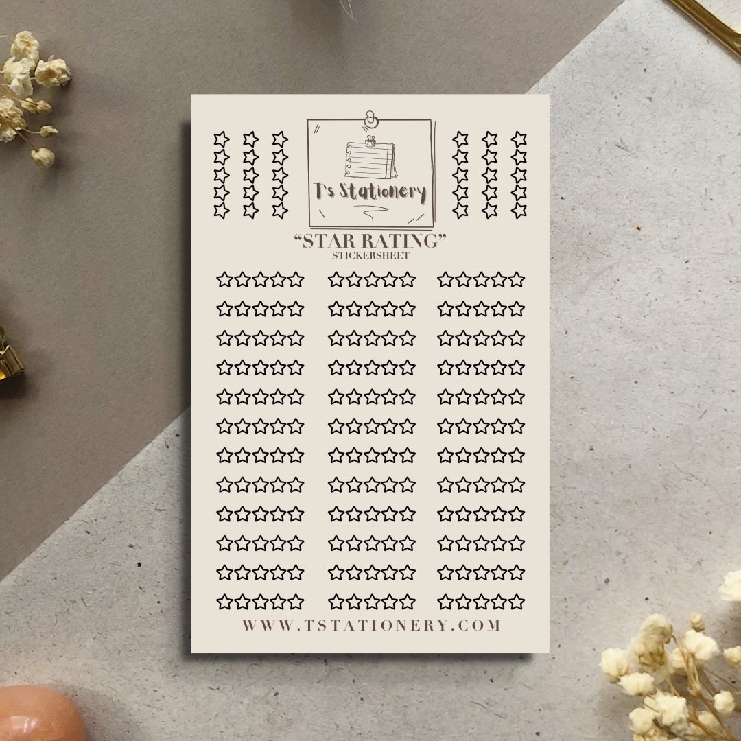 Star Rating Stickers Journal Stickers Lezen, Book Journal Stickers ...