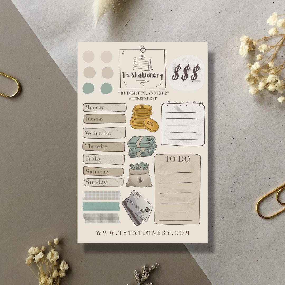 Budget Stickers Journal Stickers, Budget Planner Sticker Sheet, Planner ...