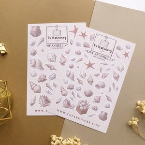 Seashells Sticker Set - Tiny and Bigger Seashells, Journal Stickers ...